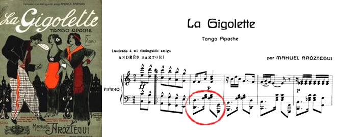 Détail rythme Tango : la Gigolette